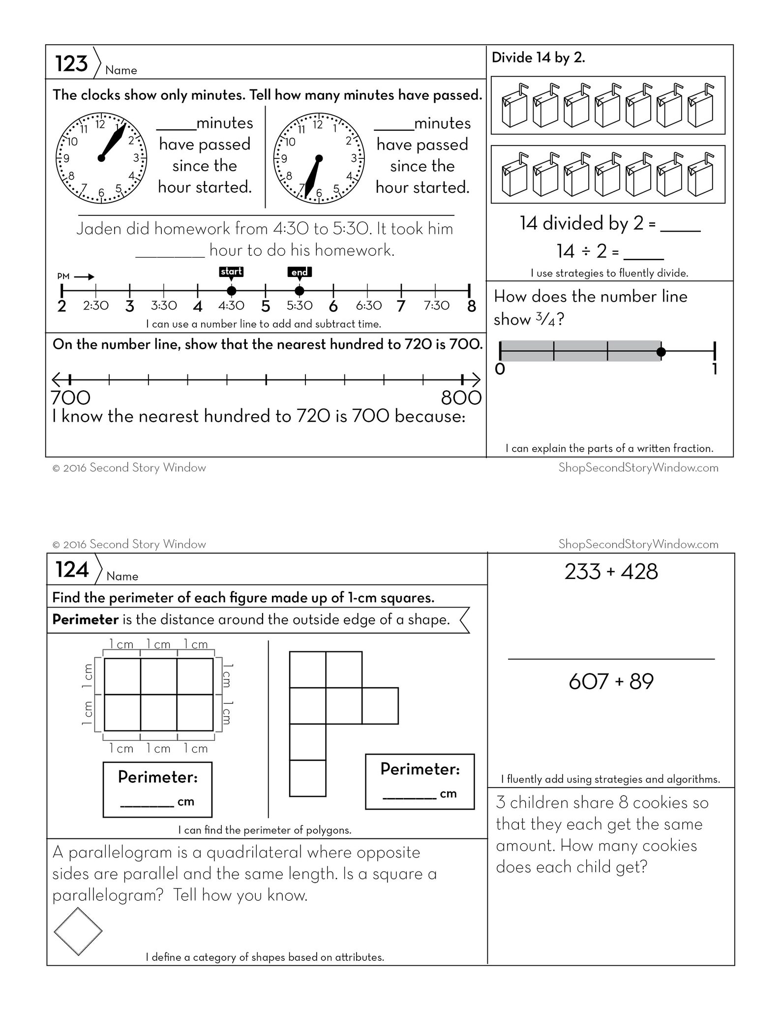 3rd Grade Math and Reading Homework, Educational Activity, Home ...