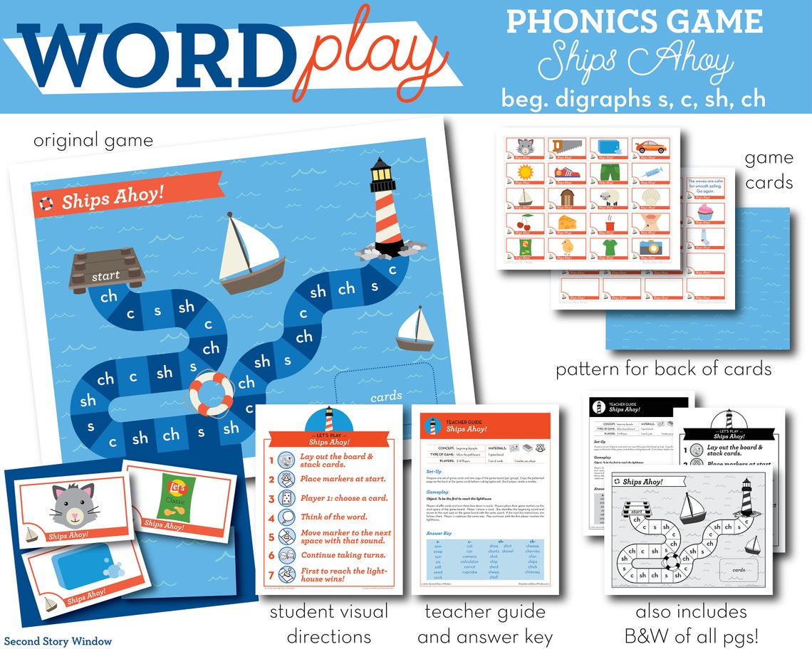 Ships Ahoy Game Phonics Digraph Letter Sound Printable Game ...