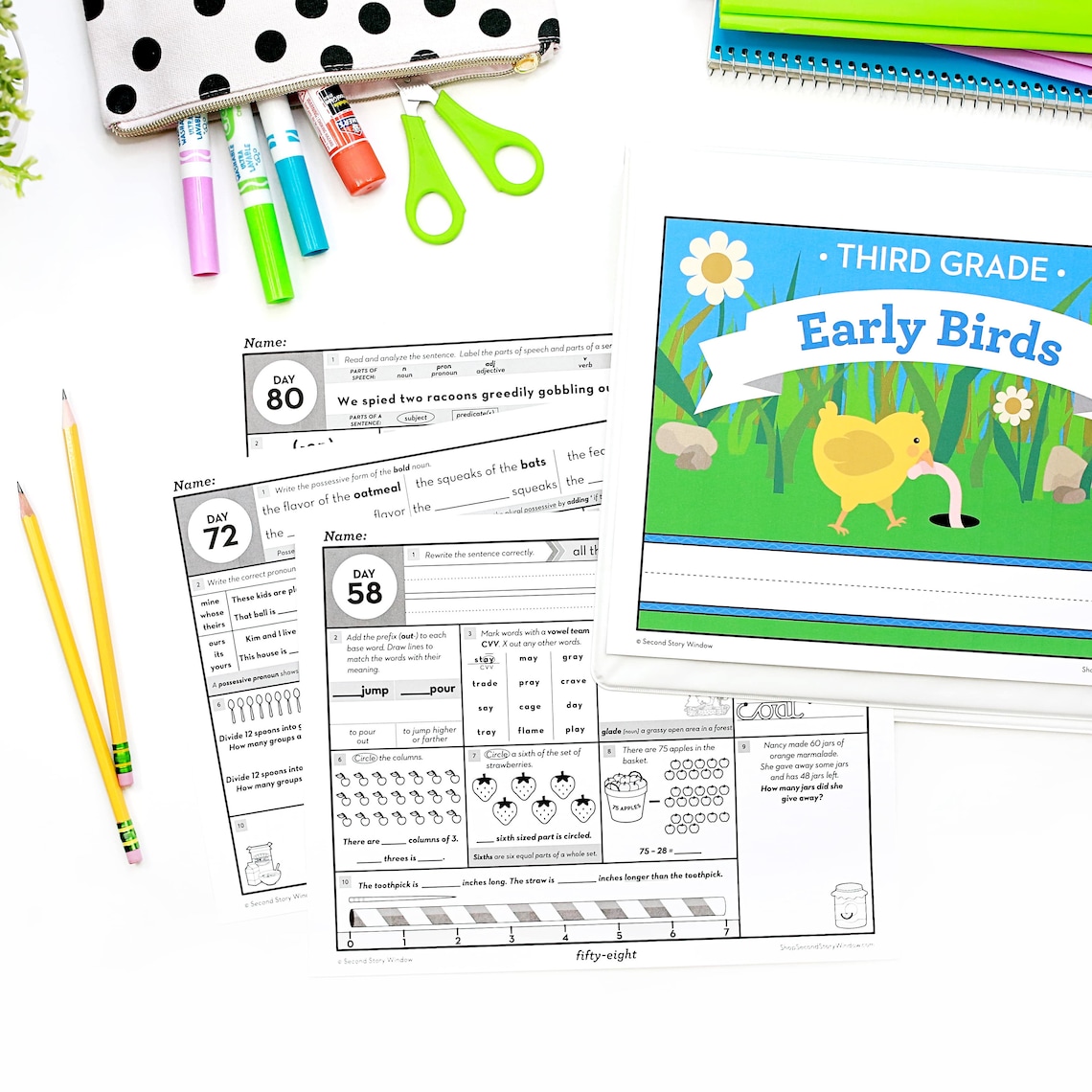 3rd Grade Daily Spiral Review Worksheets Educational - Etsy