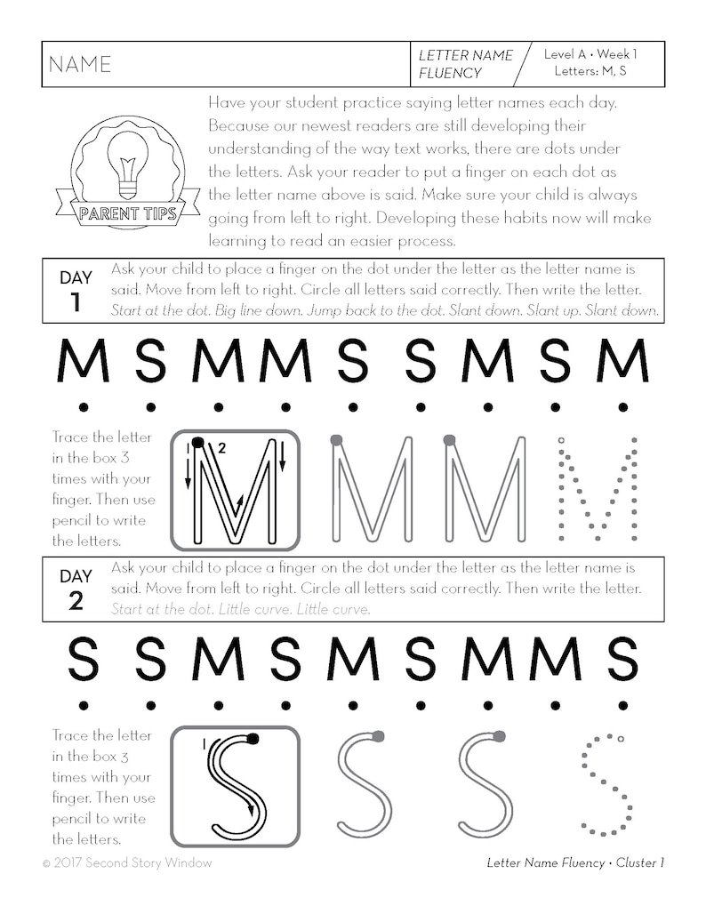 Letter Names, ABC, Alphabet Fluency Practice for Homework or Homeschool ...