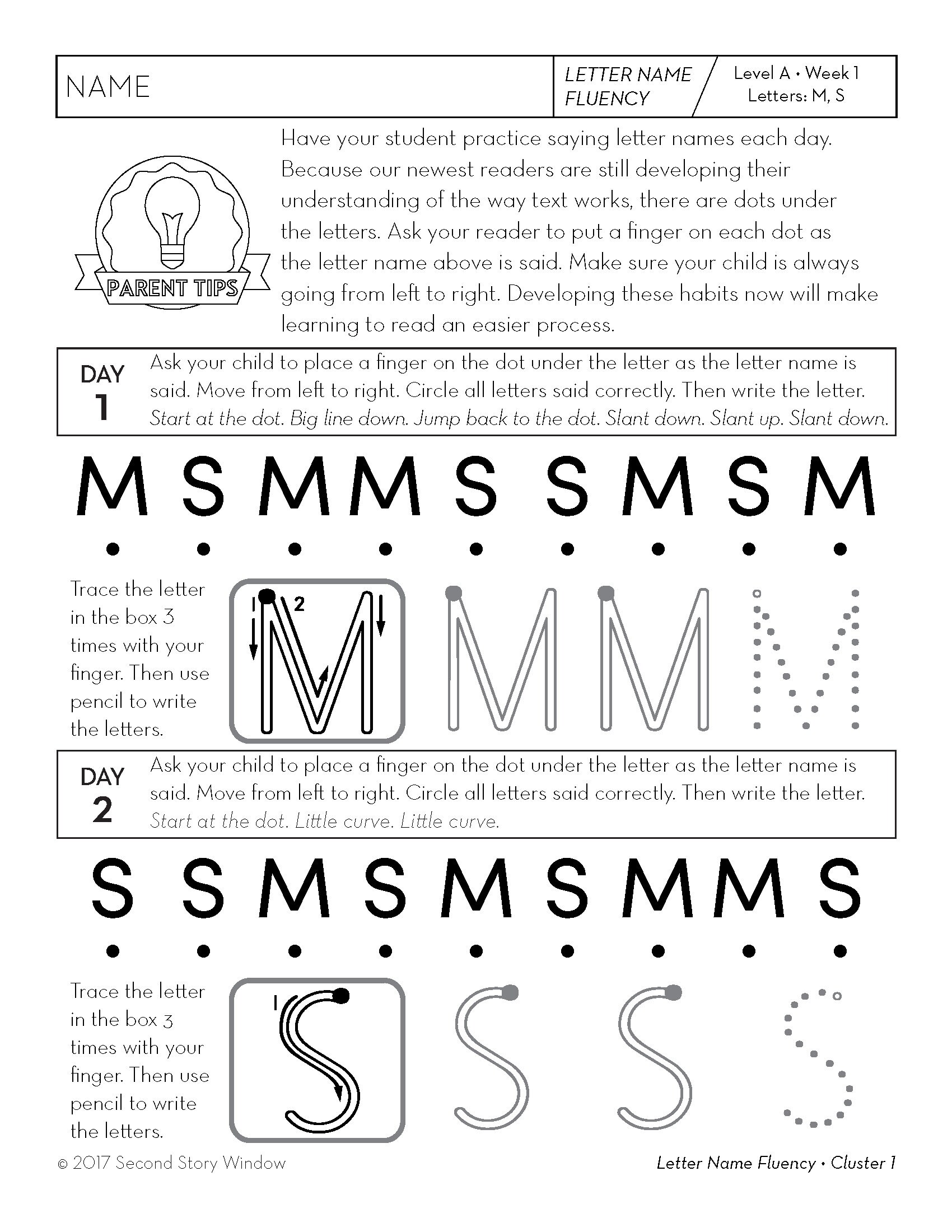 Letter Names, ABC, Alphabet Fluency Practice for Homework or Homeschool ...