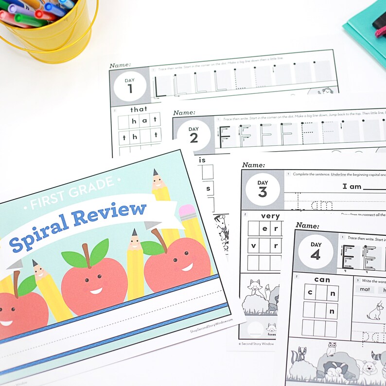 1st Grade Daily Spiral Review Worksheets Educational - Etsy