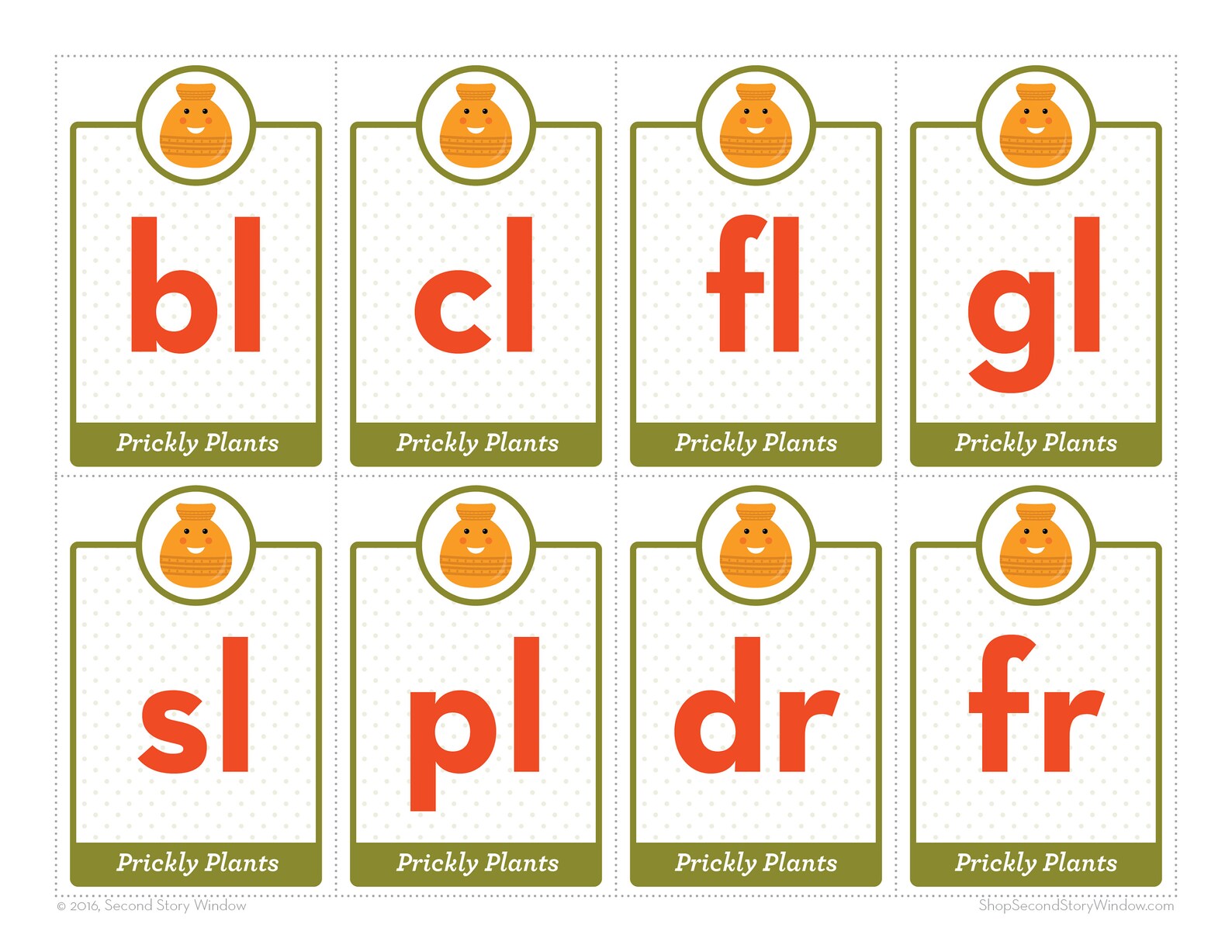 Prickly Plants Game - Phonics Blends Letter Sound Printable Game ...