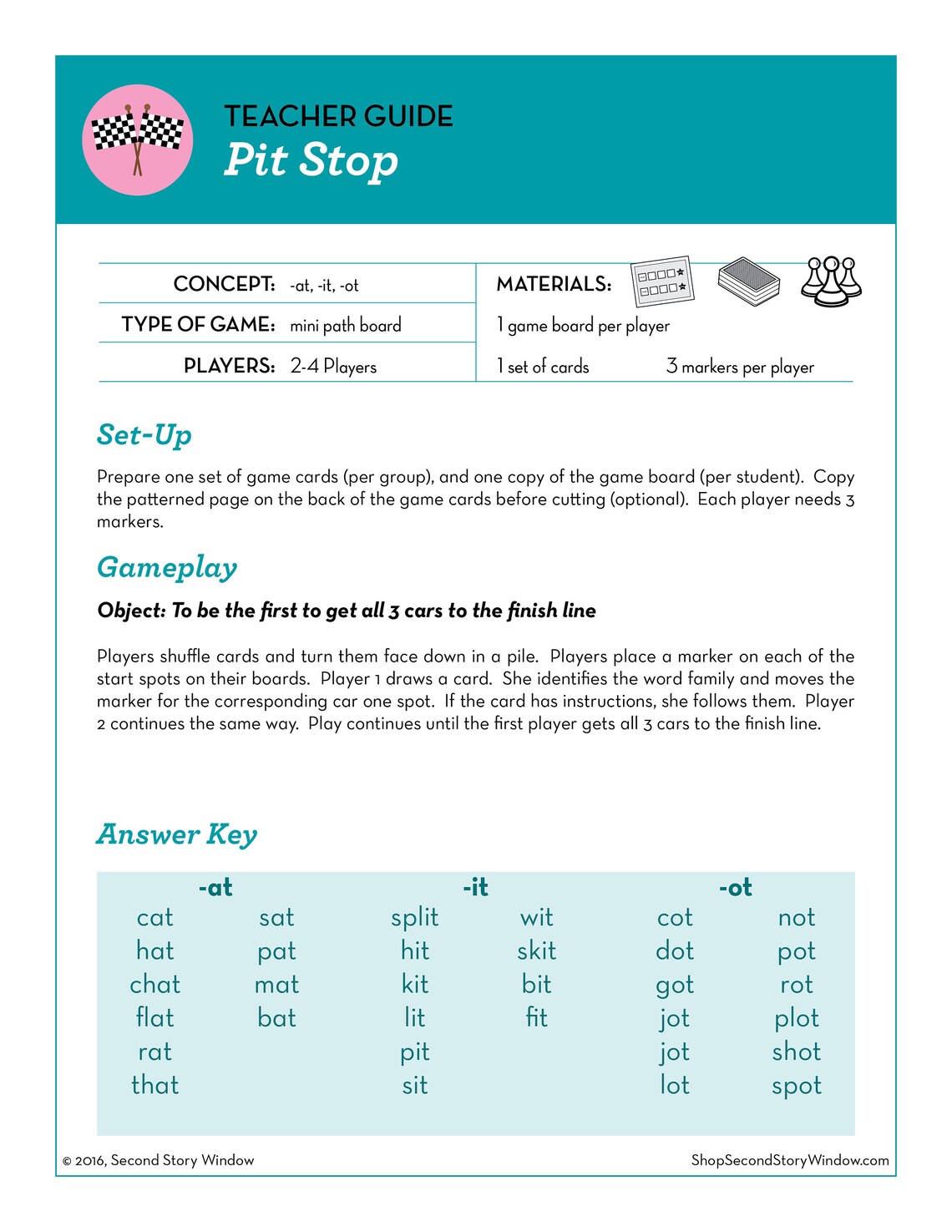 Pit Stop Game Short Vowel Phonics Letter Sound Printable Game ...