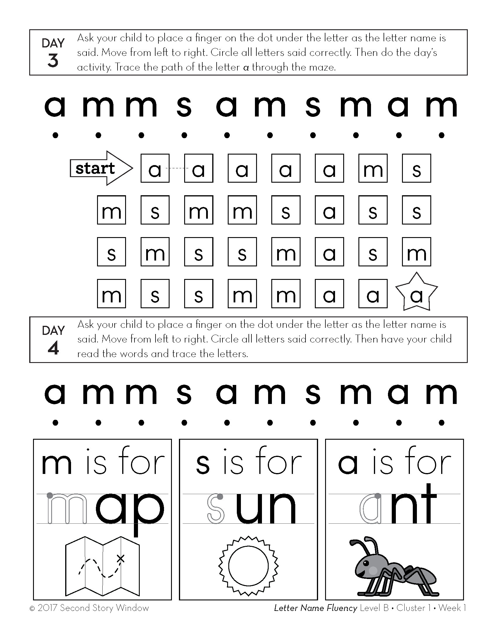 Letter Names, ABC, Alphabet Fluency Practice for Homework or Homeschool ...