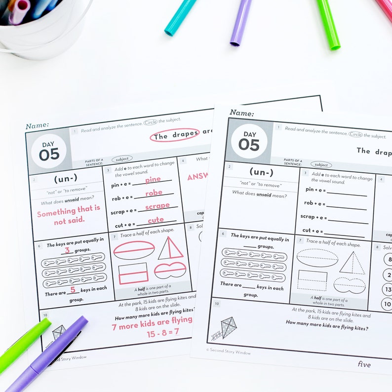 3rd Grade Daily Spiral Review Worksheets Educational - Etsy