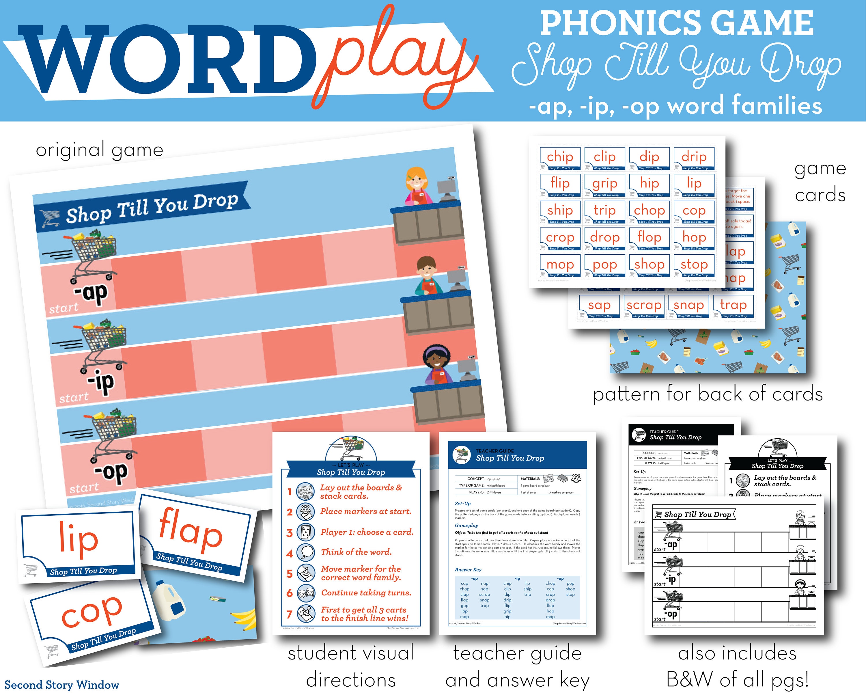 Shop Till You Drop Game - Short Vowel Phonics Letter Sound Printable ...