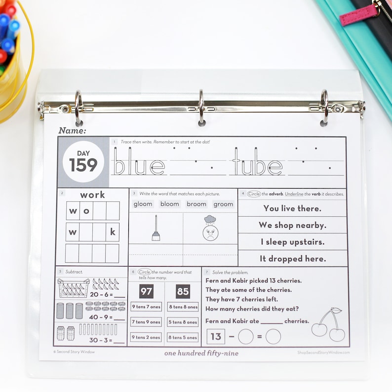 1st Grade Daily Spiral Review Worksheets Educational - Etsy