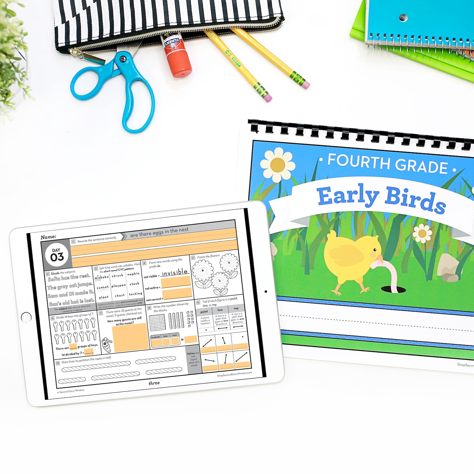 4th Grade Daily Spiral Review Worksheets, Educational Activity, Home ...