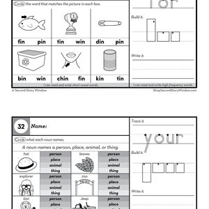 1st Grade Math and Reading Homework Worksheets, Educational Activity ...