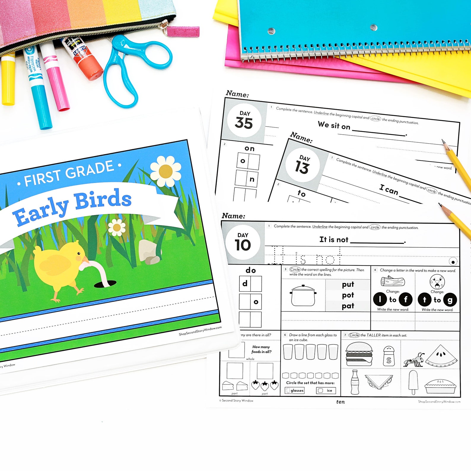 1st Grade Daily Spiral Review Worksheets, Educational Activity, Home ...