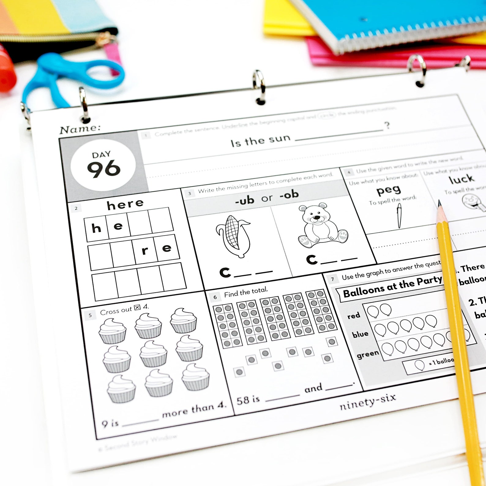 1st Grade Daily Spiral Review Worksheets Educational - Etsy