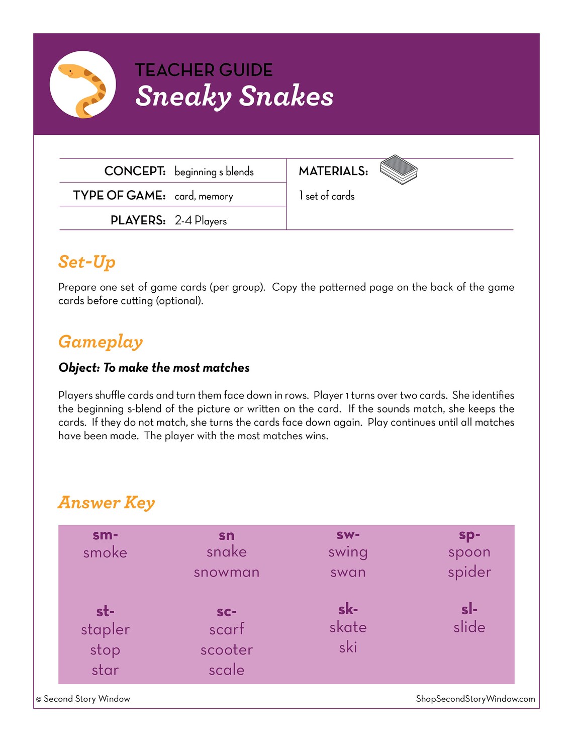 Sneaky Snakes Game Phonics Blends Letter Sound Printable - Etsy