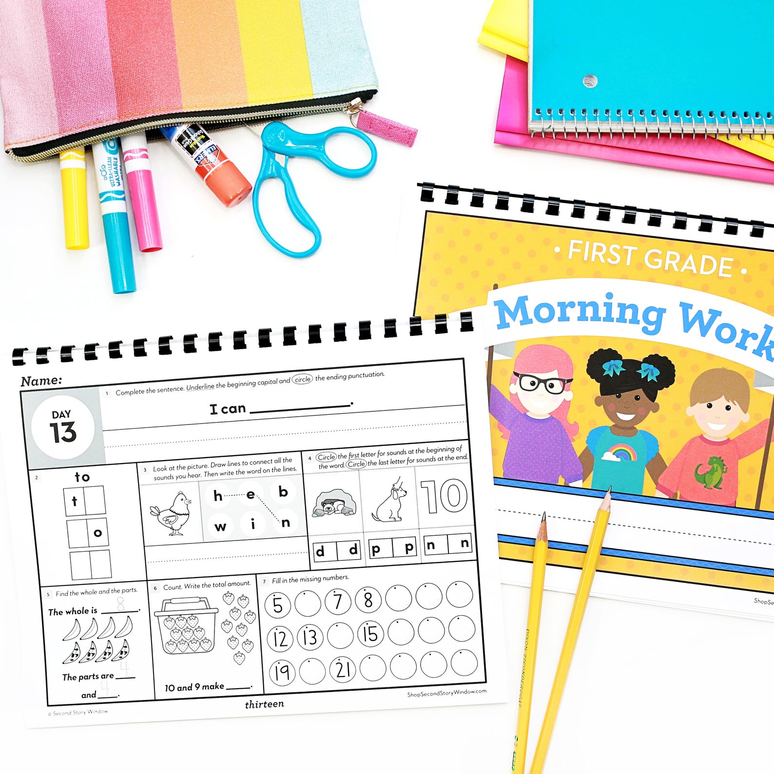 1st Grade Daily Spiral Review Worksheets, Educational Activity, Home ...