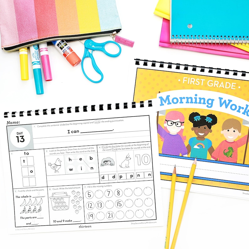 1st Grade Daily Spiral Review Worksheets, Educational Activity, Home ...