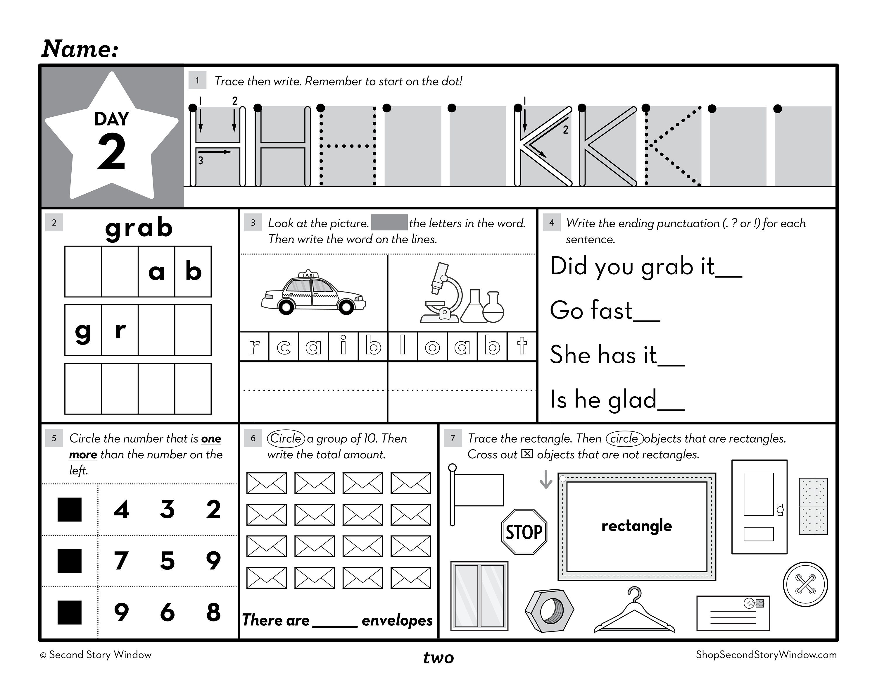 1st Grade Worksheets Printable Review First Grade Summer Workbook ...