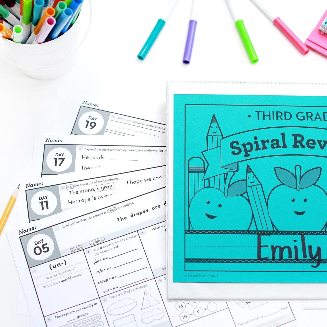 3rd Grade Daily Spiral Review Worksheets Educational - Etsy