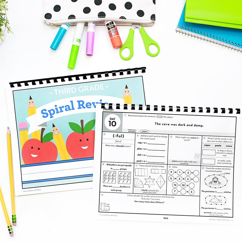 3rd Grade Daily Spiral Review Worksheets, Educational Activity, Home ...