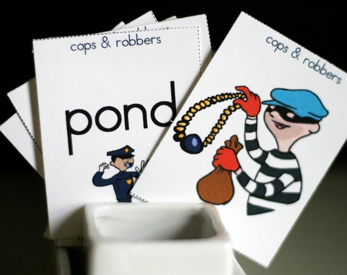 Cops and Robbers Printable Rhyming Game and Skill Sheet - Etsy