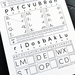 Letter Names, ABC, Alphabet Fluency Practice for Homework or Homeschool ...