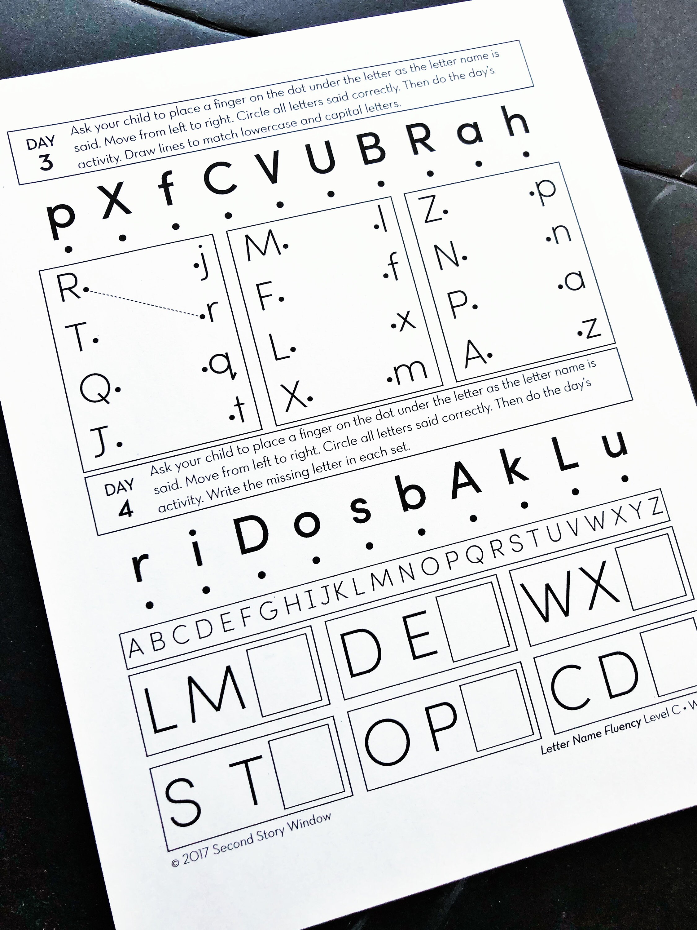 Letter Names, ABC, Alphabet Fluency Practice for Homework or Homeschool ...