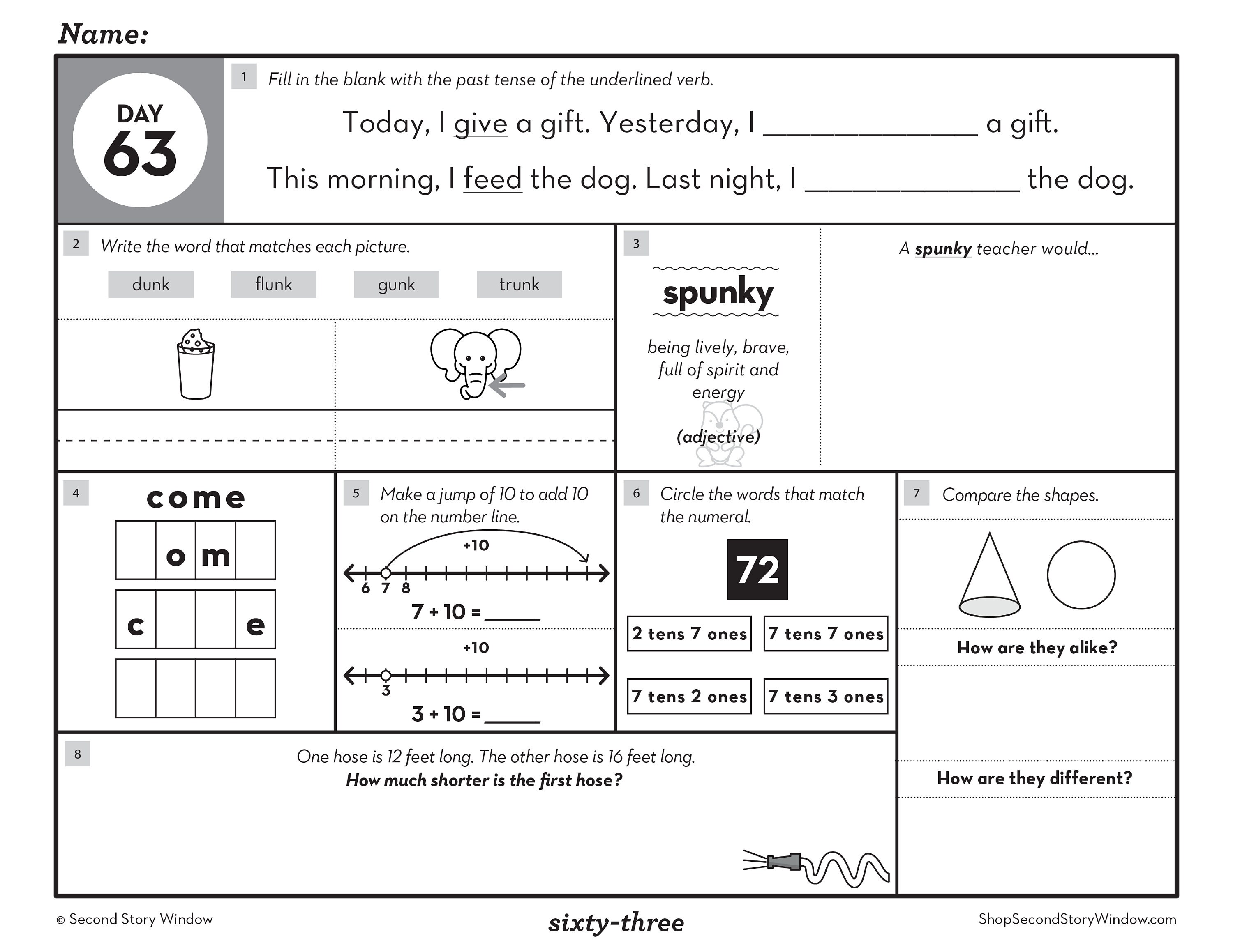 2nd Grade Daily Spiral Review Worksheets Educational | Etsy