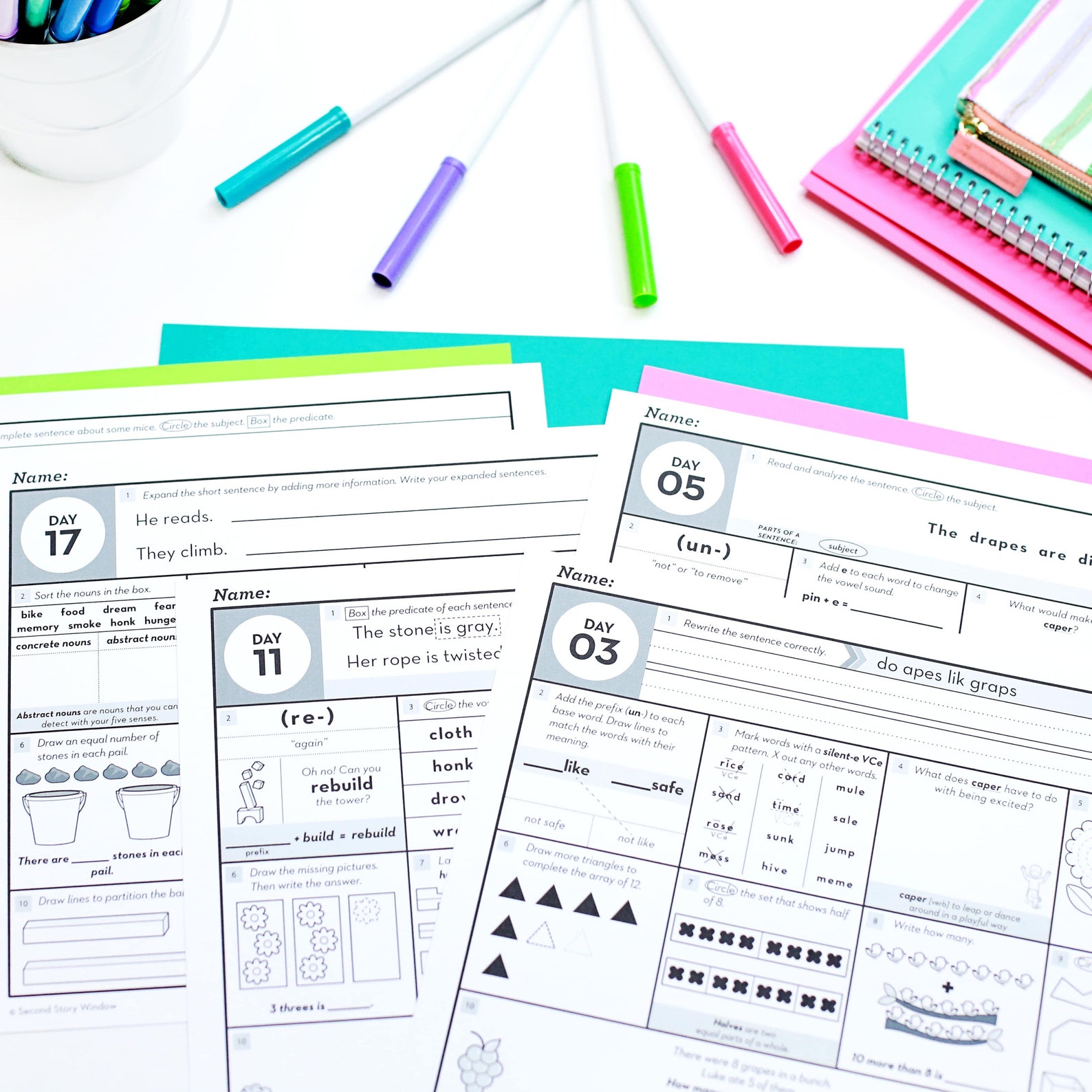 3rd Grade Daily Spiral Review Worksheets Educational - Etsy