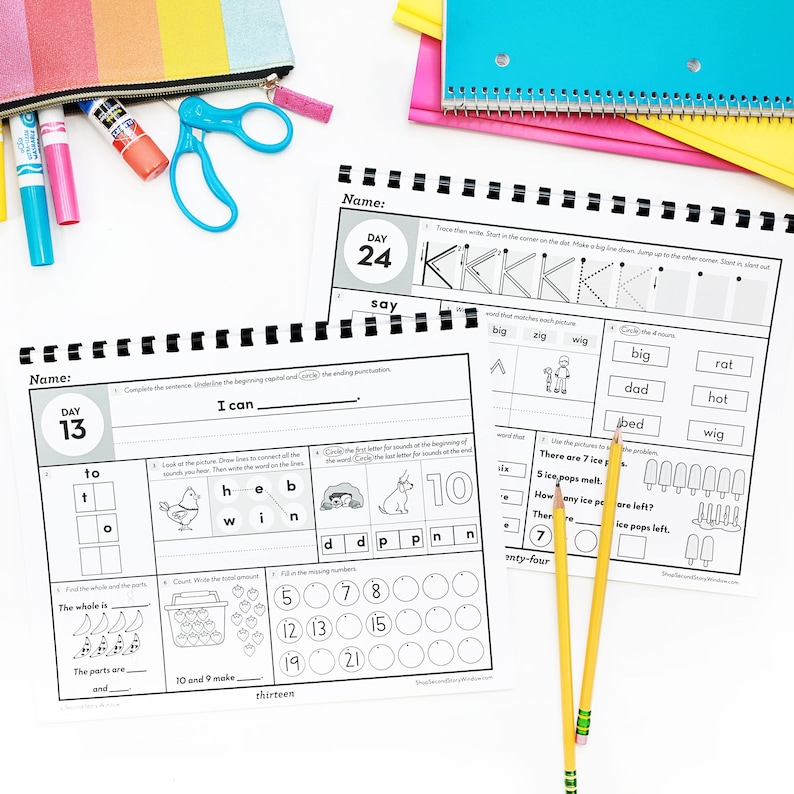 1st Grade Daily Spiral Review Worksheets, Educational Activity, Home ...