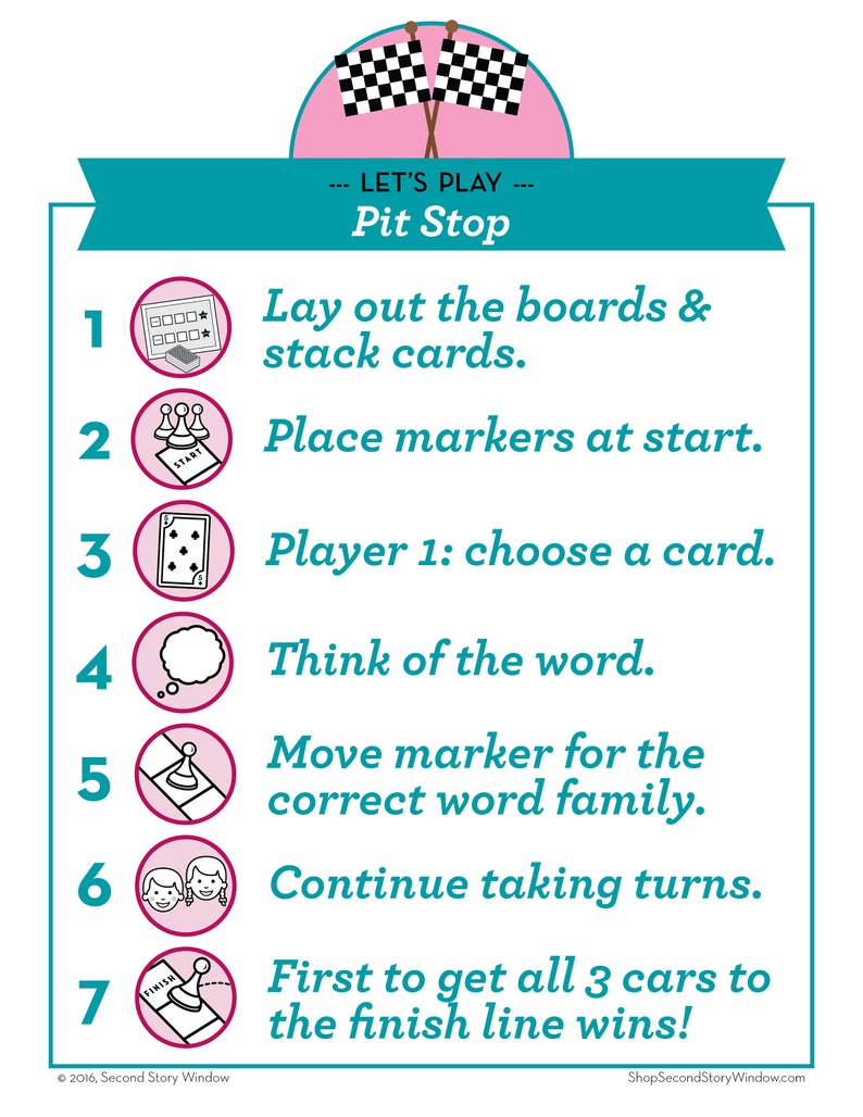 Pit Stop Game Short Vowel Phonics Letter Sound Printable Game ...