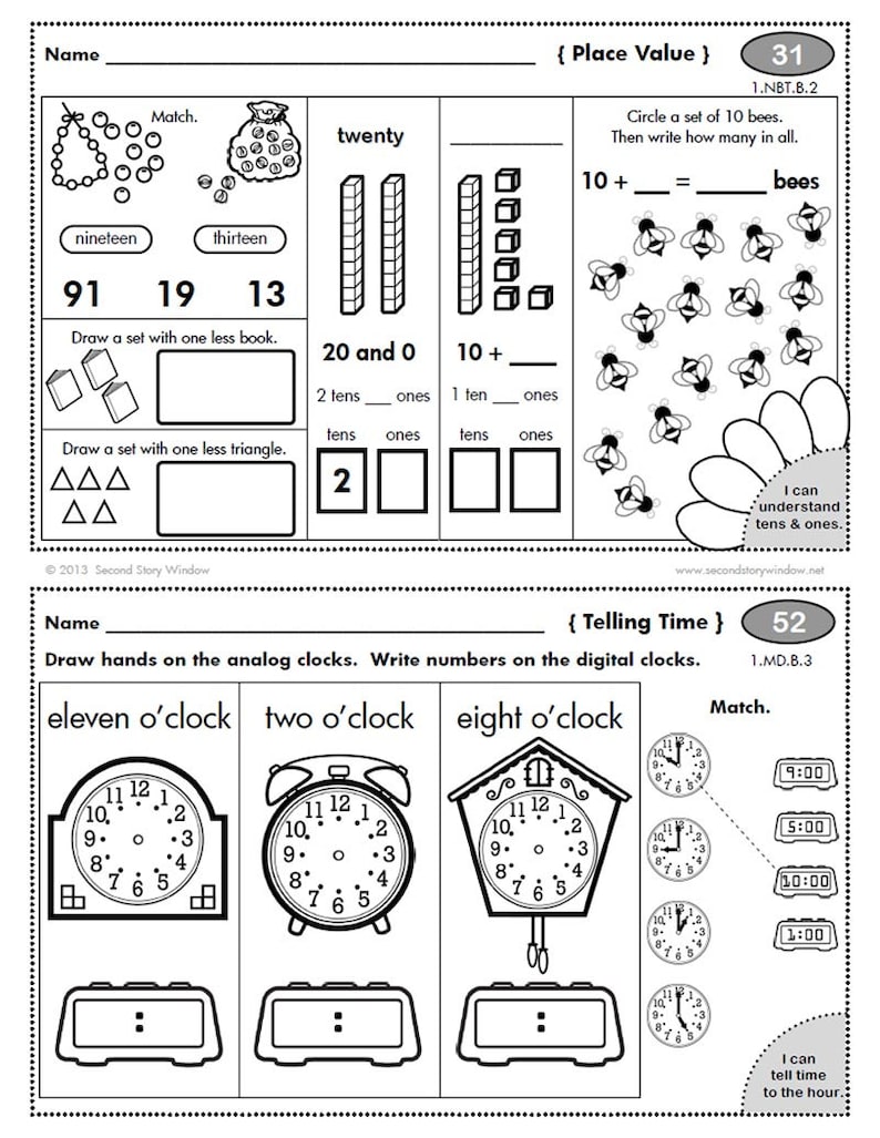 1st Grade Common Core Homework | Etsy