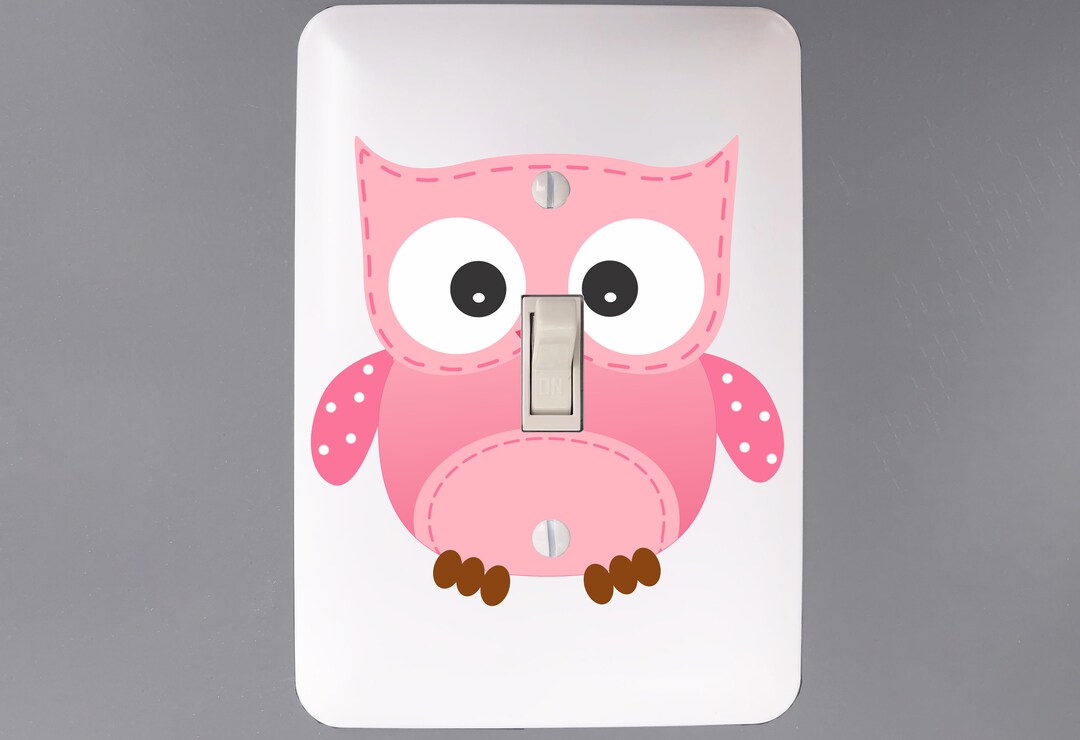 Pink Owl Light Switch Cover - Nursery Decor - Single Toggle Switch ...