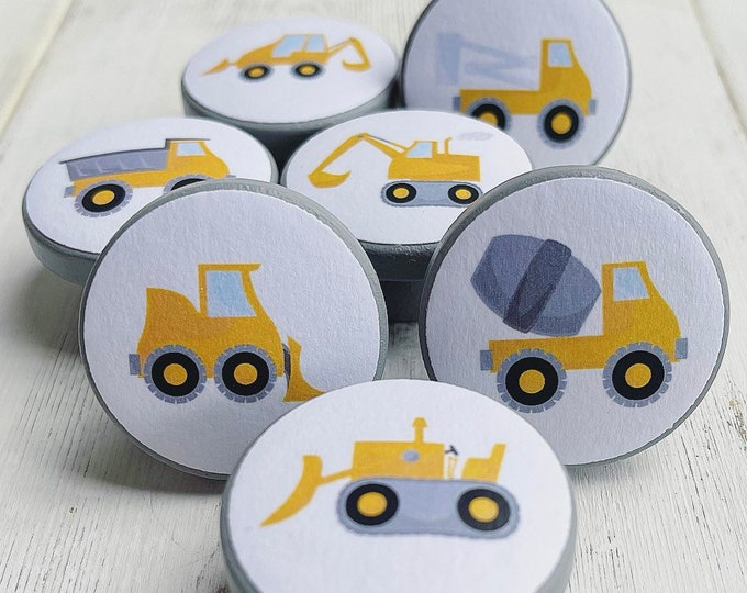 Construction Vehicle Drawer Knobs, Trucks, Dump Truck, Kids Room ...
