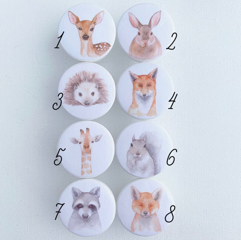 Baby Nursery Knobs With Woodland Animal Prints - Etsy