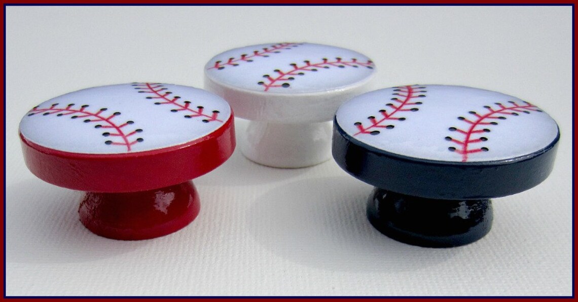 Baseball Dresser Knob Drawer Knobs Bedroom Decor Door - Etsy