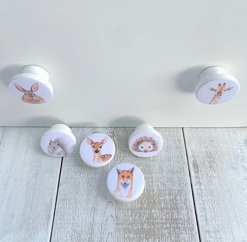Baby Nursery Knobs With Woodland Animal Prints - Etsy