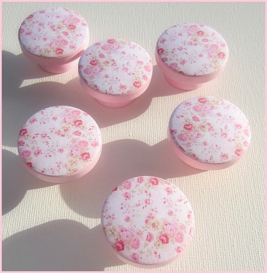 Shabby Rose Drawer Knobs, Decorative Knobs, Floral Knobs, Cottage Roses ...