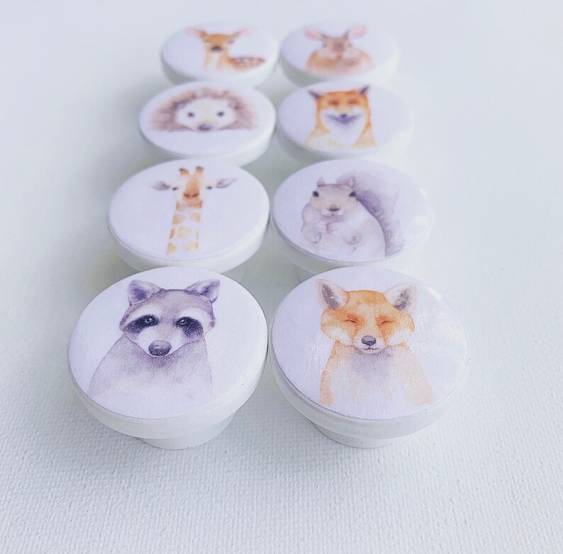 Baby Nursery Knobs With Woodland Animal Prints - Etsy