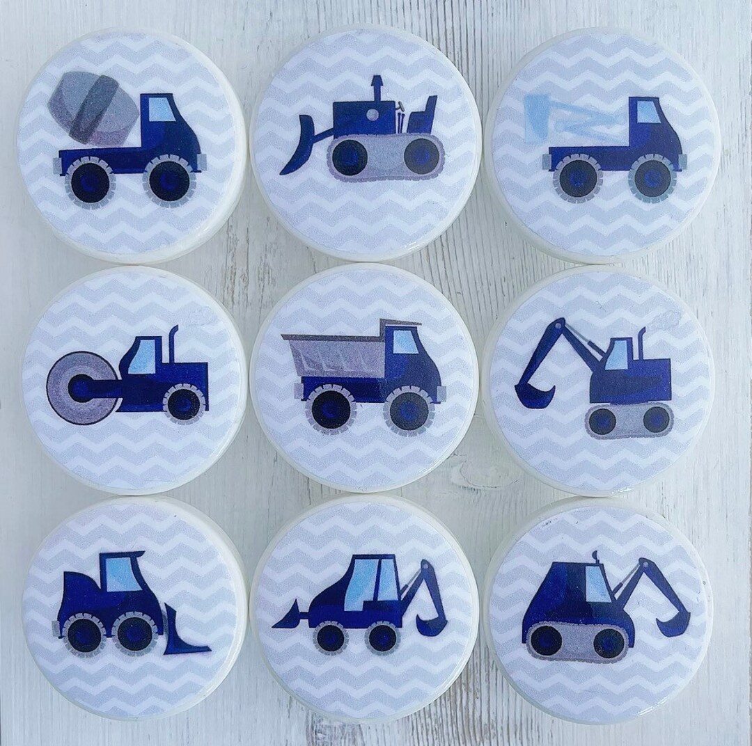 Construction Knobs Dump Truck Cement Truck Chevron Dresser Knobs ...