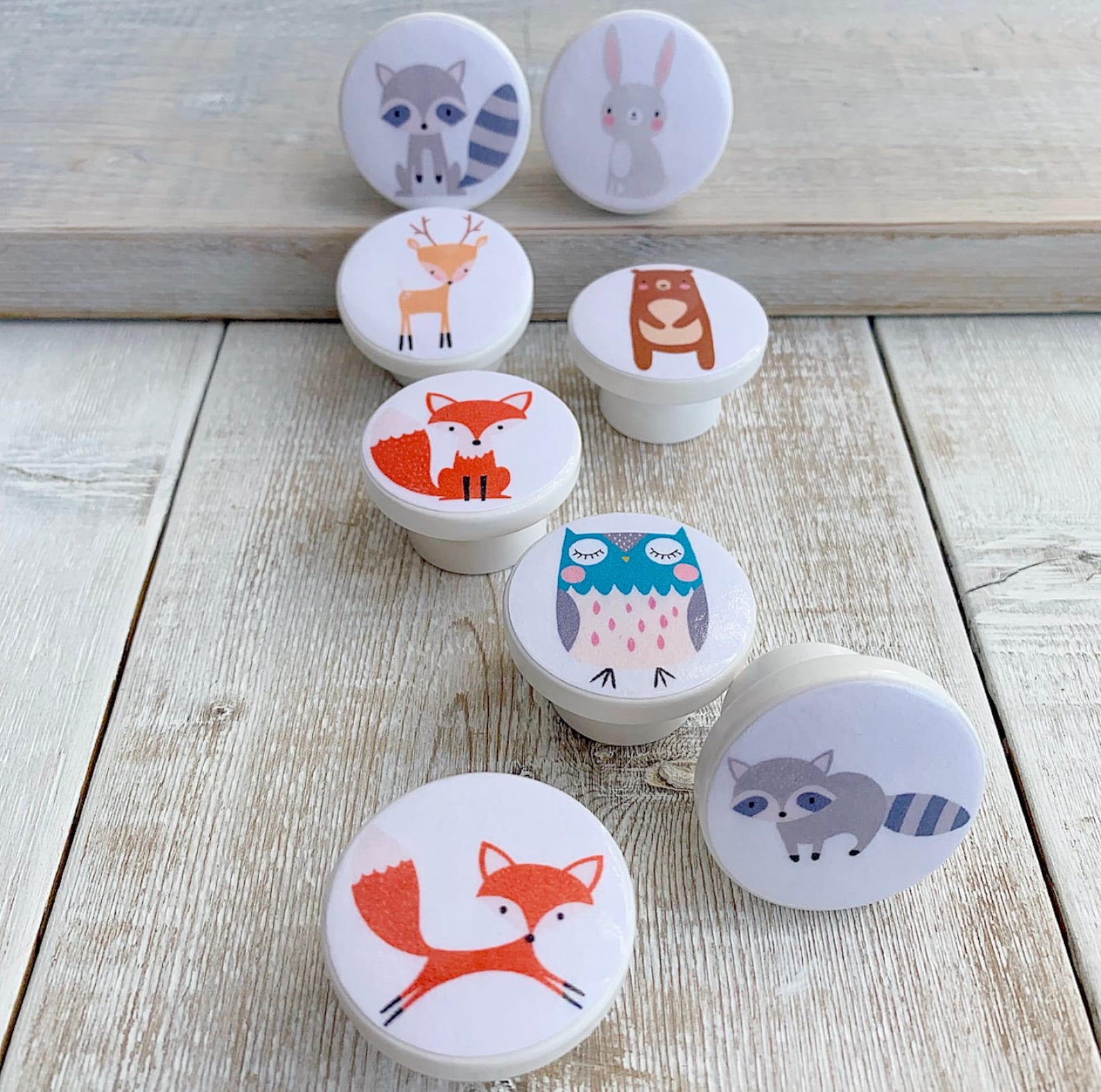 Woodland Animal Drawer Knobs Forest Animals Fox Drawer | Etsy