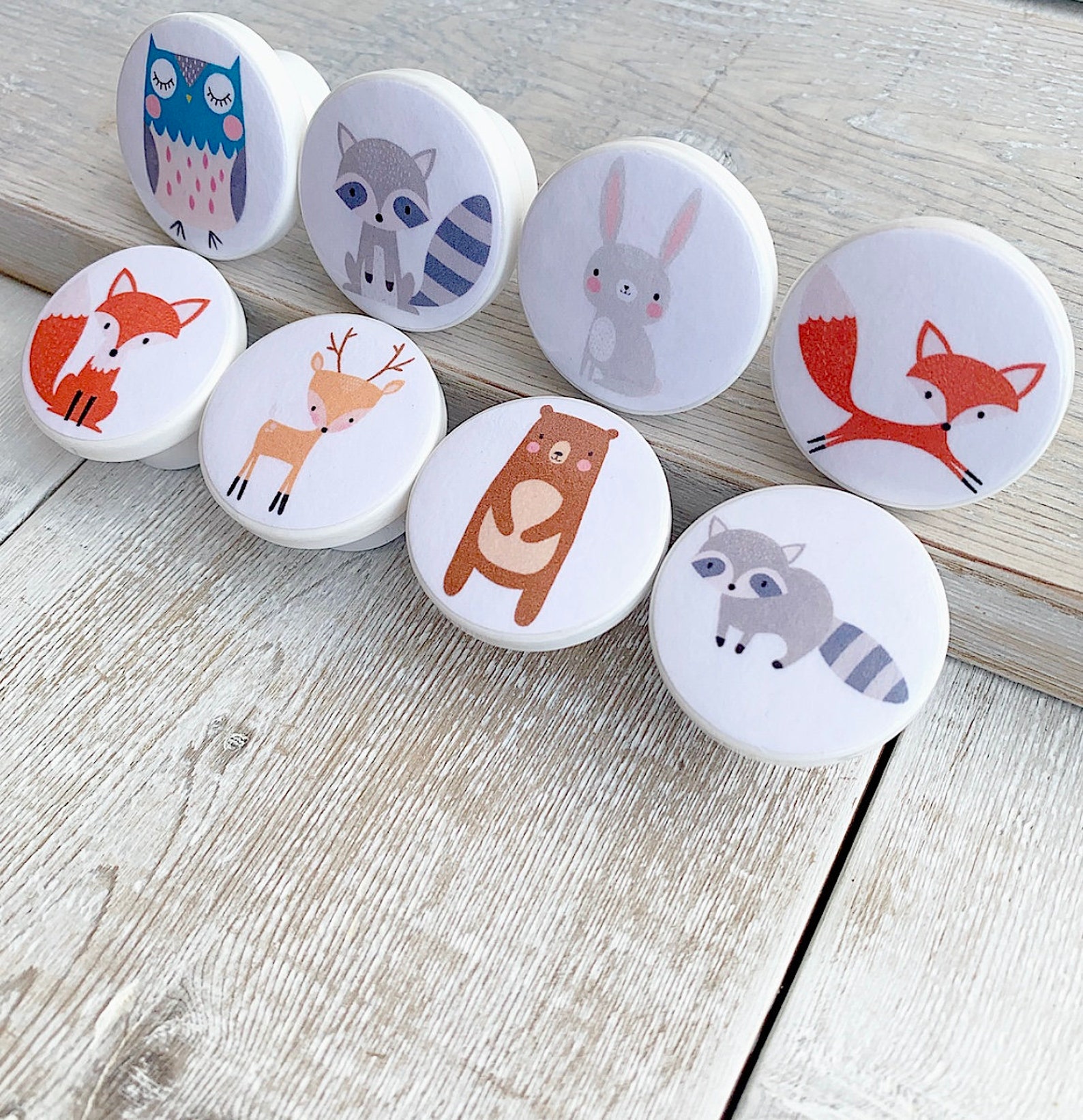 Woodland Animal Drawer Knobs Forest Animals Fox Drawer | Etsy