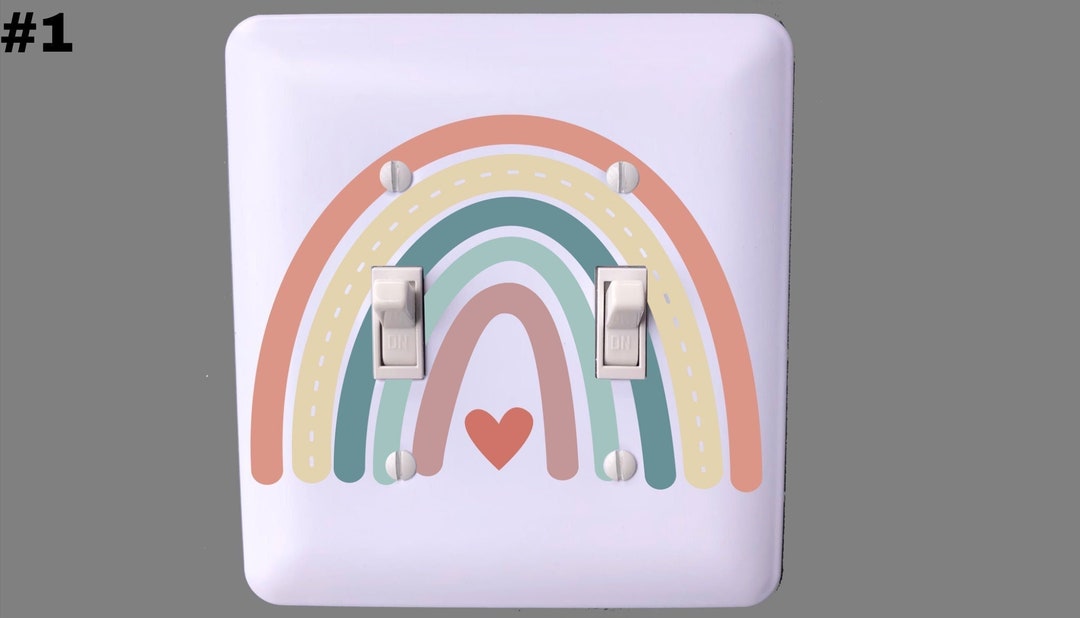 Boho Rainbow Light Switch Cover Double Toggle Switch Plate Nursery ...