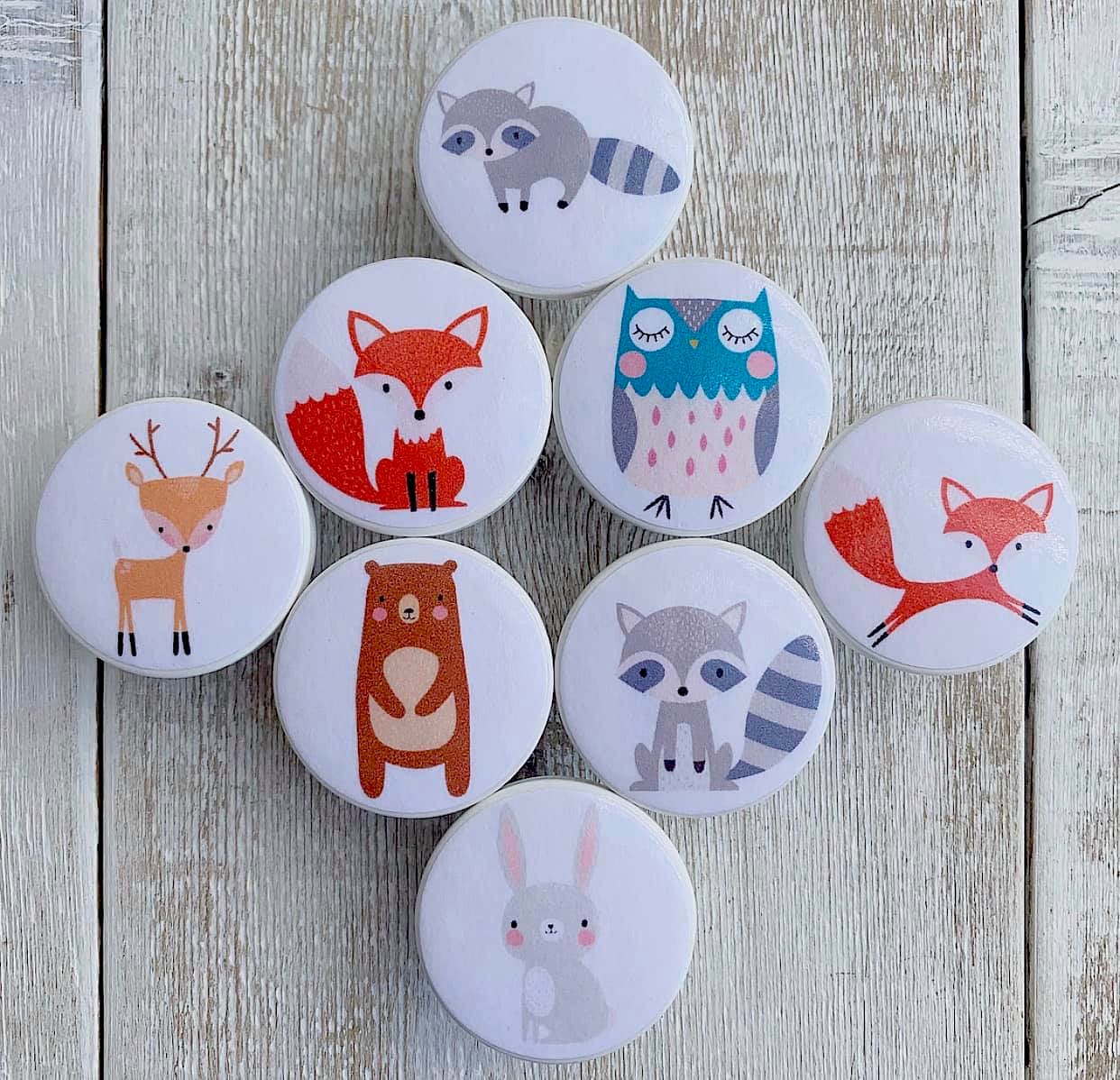 Woodland Animal Drawer Knobs Forest Animals Fox Drawer | Etsy