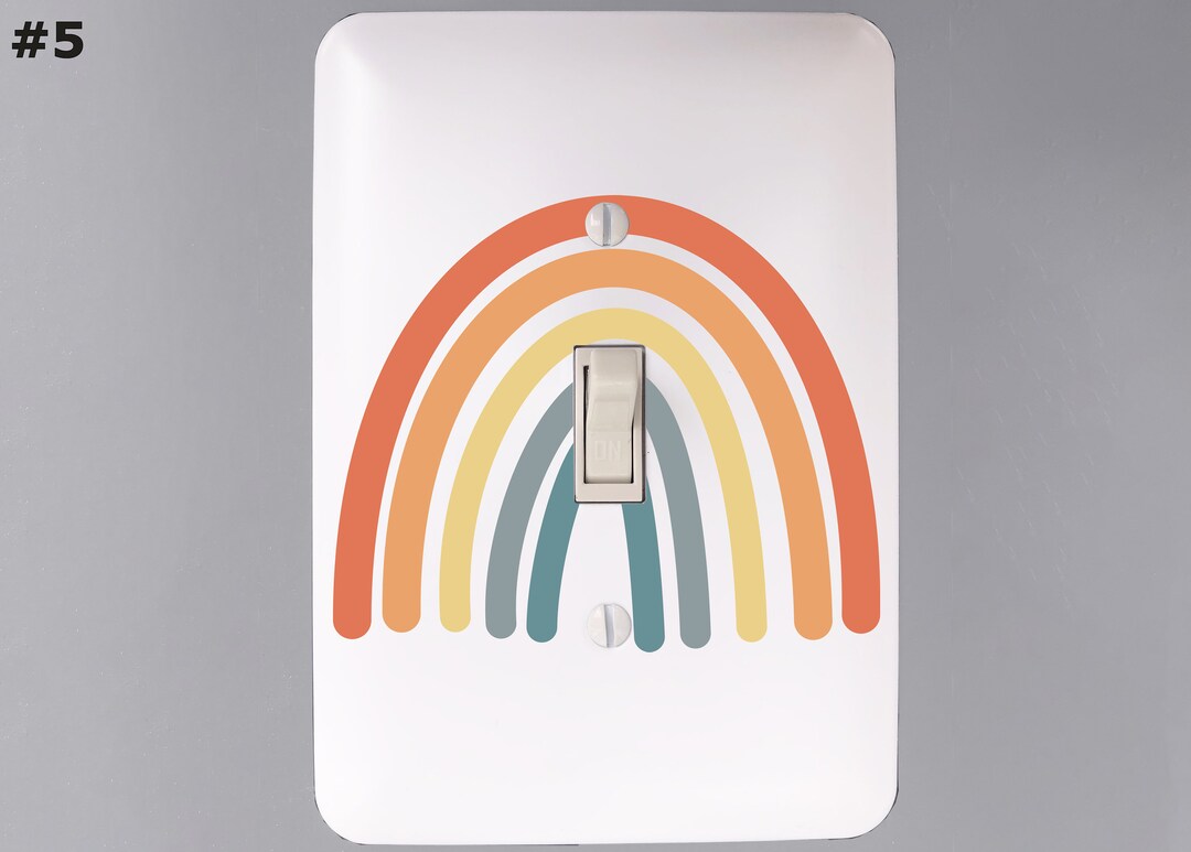 Boho Rainbow Light Switch Cover Single Toggle Switch Plate Nursery ...