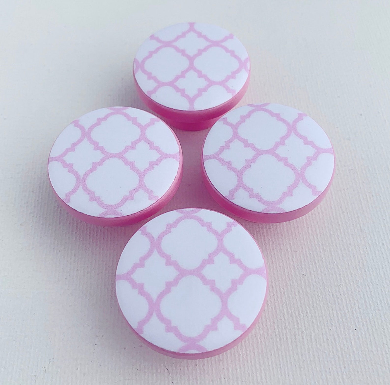 Pink Drawer Knobs Drawer Pulls Pink Quatrefoil Knobs - Etsy
