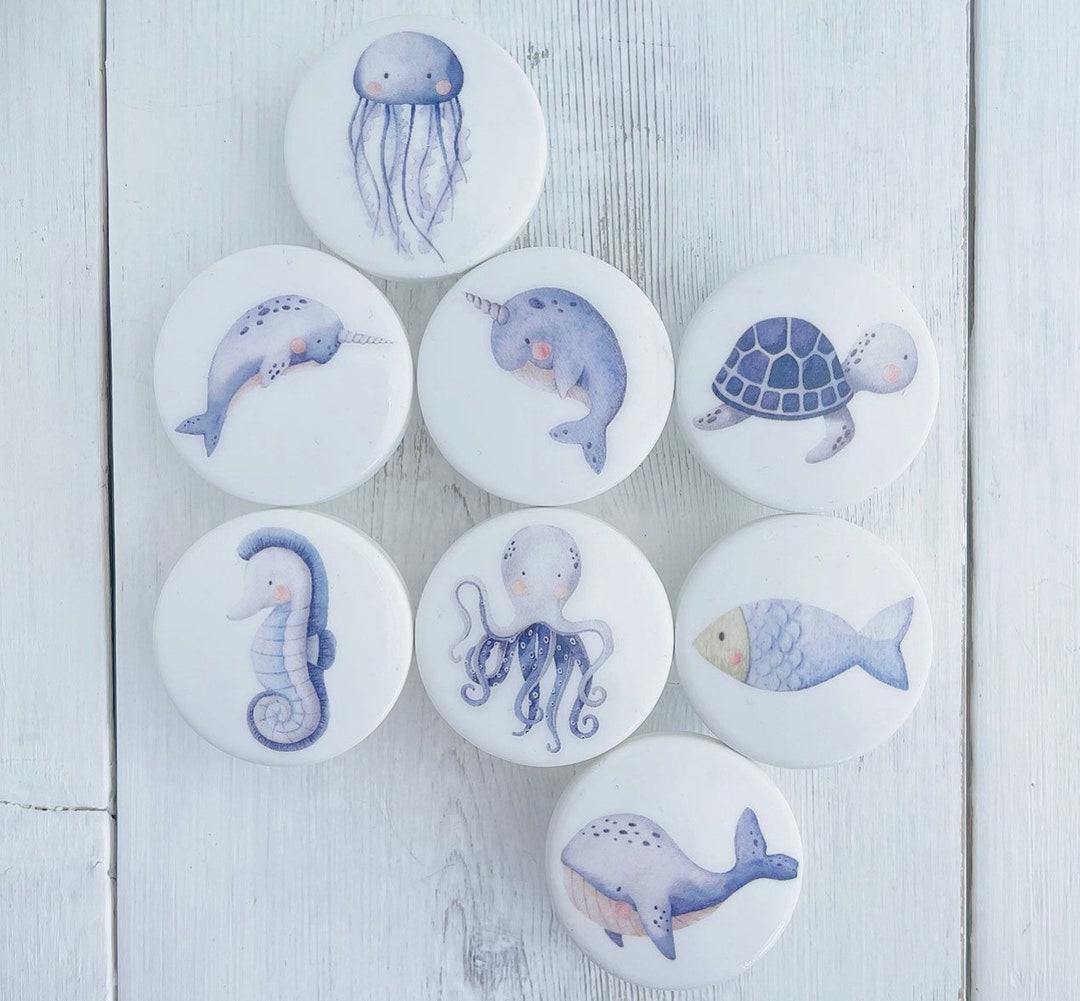 Sea Animals Drawer Knobs, Drawer Pulls, Nursery Decor, Dresser Knobs ...