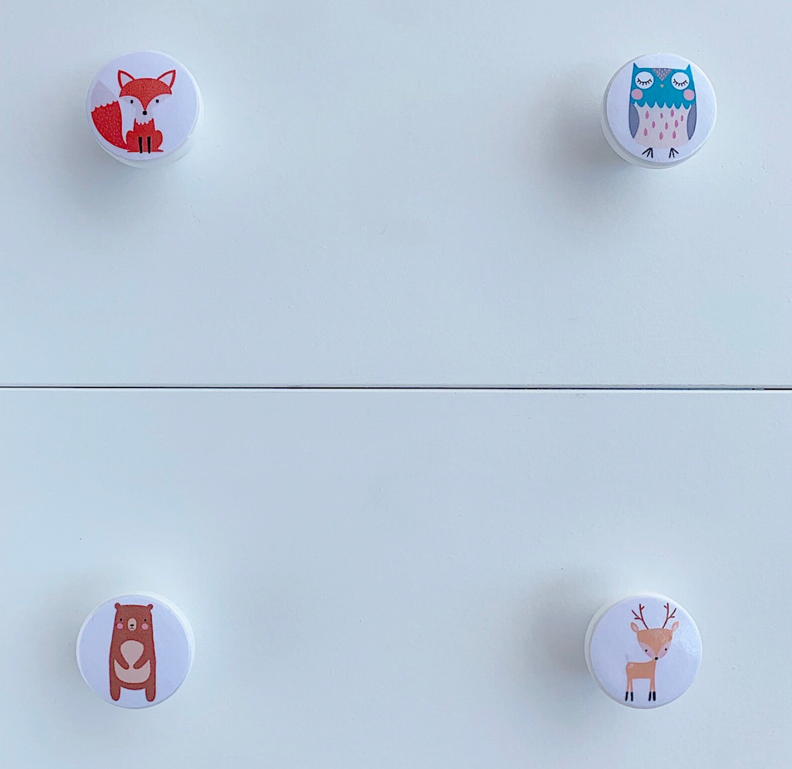 Woodland Animal Drawer Knobs Forest Animals Fox Drawer - Etsy
