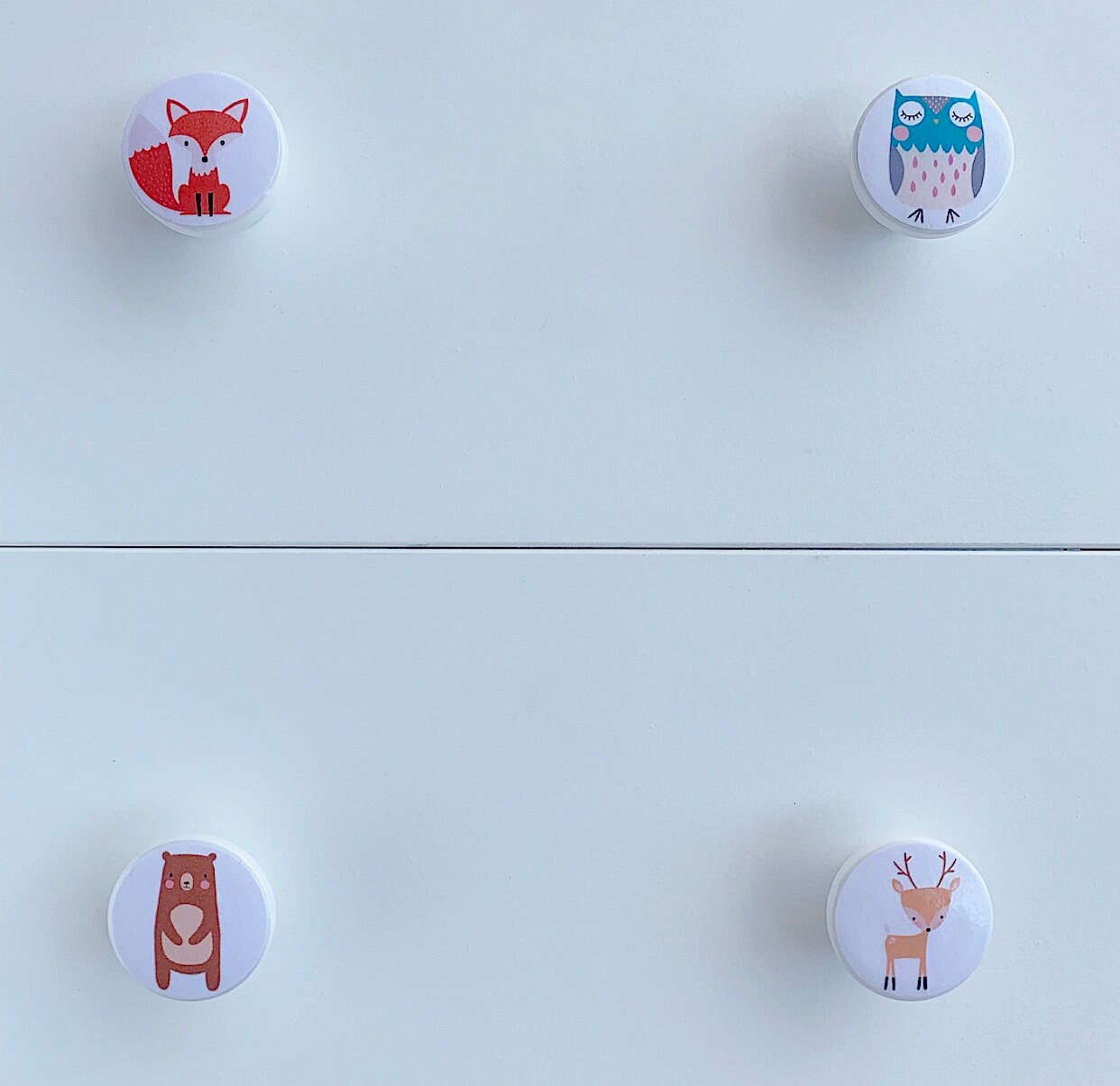 Woodland Animal Drawer Knobs Forest Animals Fox Drawer | Etsy