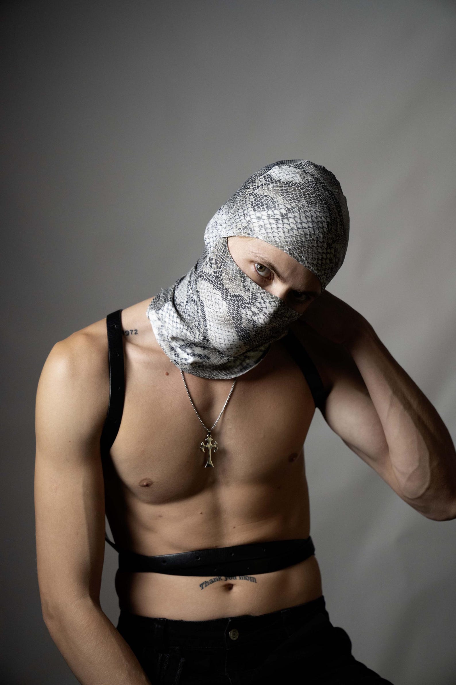 Ski Mask, Balaclava Snake Leather Patterned Handmade Special Design ...