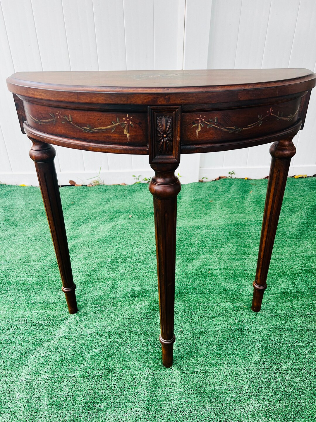 Ethan Allen Console Table, Side Table, Vintage Small Hall Table, Half ...