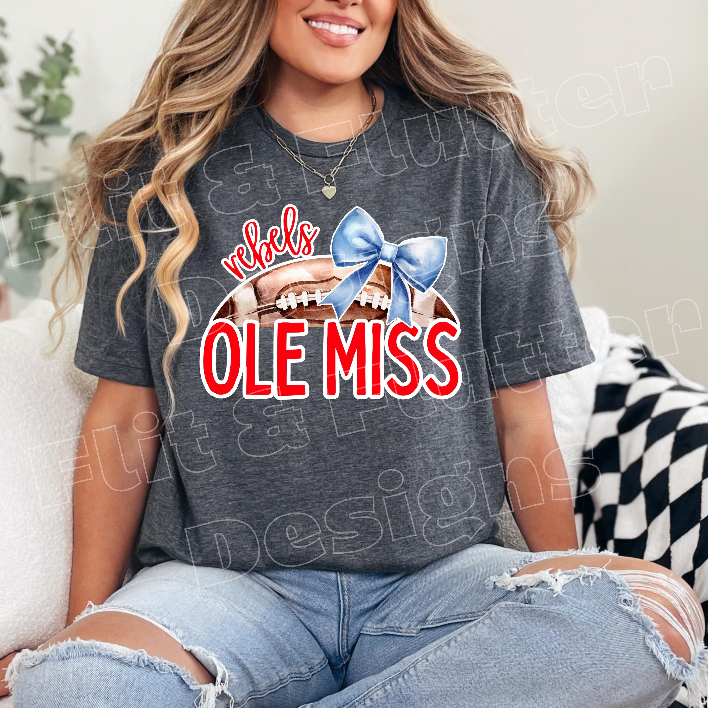 Ole Miss Rebels Football Hotty Toddy With Bow DTF Sublimation PNG - Etsy